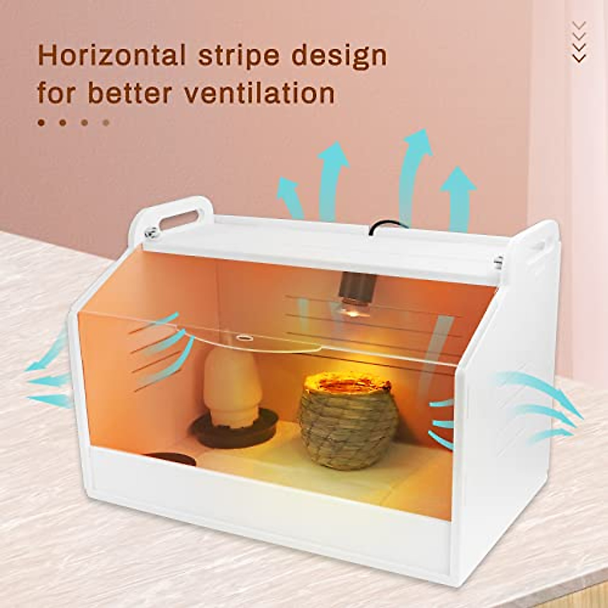 Chick Brooder Brooding Box for Chicks/Parrot/Duckling/Kittens/Puppies, with Heating lamp, Glass Window,Brooder Brooder Box Warms up to 15 Chicks,High Temperature Resistant Brooder Box (ChickBrooder1)