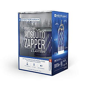 Skeeter Hawk Rechargeable Indoor Outdoor Bug Zapper Light, Fly Zapper, Mosquito Killer, Portable Bug Zapper for Flies, No See Ums, Gnats, 150 Lumens, Black