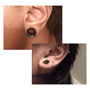 Kangyijia 8 Pairs 1/2" (12mm) Ear Gauges Tunnels Plugs Stainless Steel Screwed Flesh Tunnels Stretcher Piercing Set