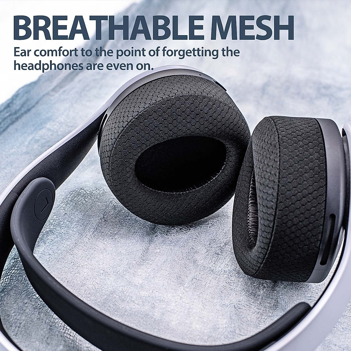 PS5 Earpads Replacement Ear Pads for PlayStation 5 Pulse 3D PS5 Headset - PS5 Ear Cushions/Ear Cups (Breathable Mesh)