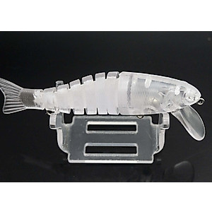 5 PCS Unpainted Lure Blanks 15.35g 10.6cm 8 Jointed Fishing Lure with Free 5mm Eye Crankbait Simulation Blank Body Clear Hard Baits Trout Salmon Minnow Lure Popper Lures Topwater Freshwater JXS2