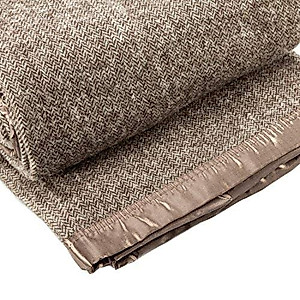 spencer & whitney Bed Throws Blankets Wool Blanket Brown Herringbone Throw Blanket Large Wool Blanket Queen Blanket for Bed