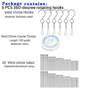 67 Pieces Wind Chime Making Kit,Wind Chime Supply,Wind Chime Part,Wind Chime Tubes,Wind Chime kit DIY Wind Chimes for Kids Boy Girl and Adult Ornament Craft Kit