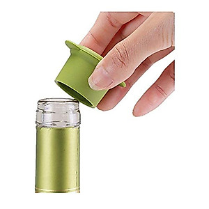 Wine Stoppers - Silicone Wine Bottle Caps - Reusable and Unbreakable Sealer Covers - Beverage Corks to Keep Wine Fresh for Days with Air-Tight Seal - Set of 5