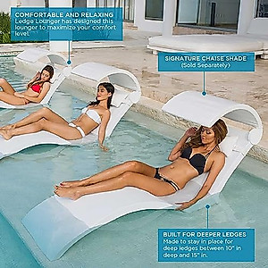 Ledge Lounger - Signature Chaise Deep - Inside Pool & Sun Shelf Lounge Chair - Designed for Deep Shelves 10”-15” - Compatible with All Pool Types - Poolside & Sun Deck Tanning - Set of 2 - Dark Blue