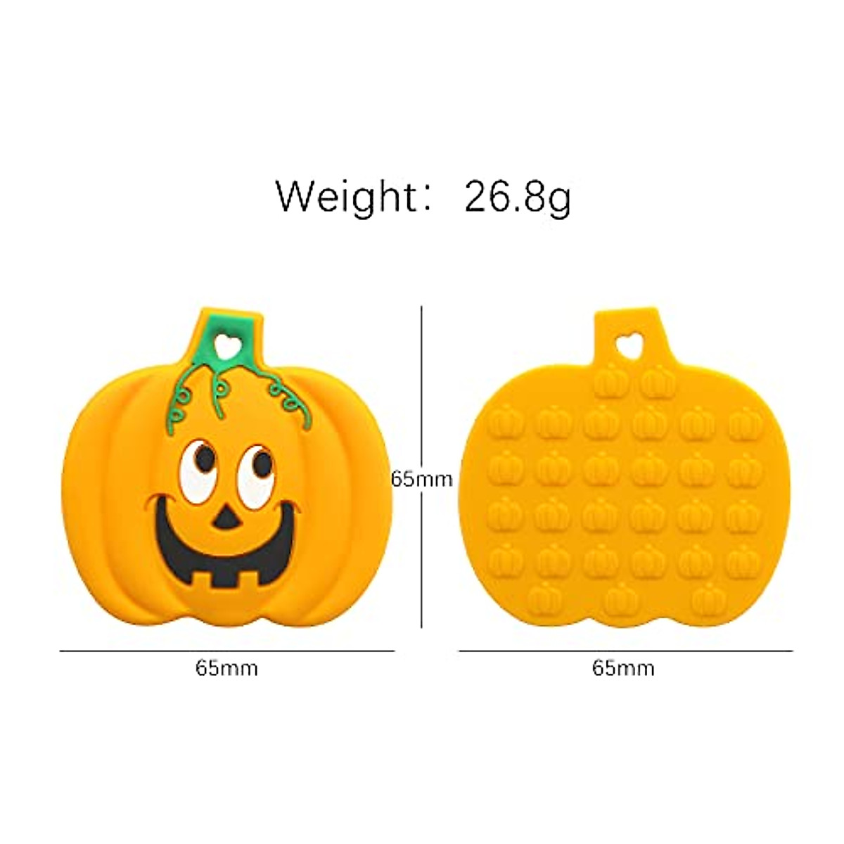 Teething Toys for Babies, Silicone Infants Teether Pain Relief, Baby Chew Toys for Sucking Needs (Halloween-Pumpkin)