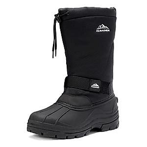 ALEADER Mens Snow Boots, 400g Insulated Winter Boots Waterproof Warm Hiking Boots Black 13 D(M) US