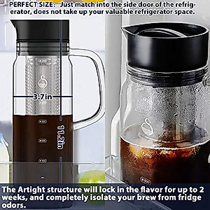 SAMBANGAN Cold Brew Coffee Maker Iced Coffee Maker Ice Tea Maker Glass Airtight - 1.5L/51oz