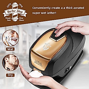 Hot Lather Machine Lather Machine Barber Latherizer Machine for Shaving Professional Lather Maker Shaving Cream Warmer Hot Lather Machine Gifts for Men Husband Dad Barber (Black)