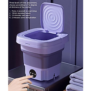 DIGBYS 8L Foldable Washing Machine,Portable Washing Machine with Spin Dryer,Mini Washer with 3 Modes Half Automatic Washt and Blue Light,Washing Machine for Apartments,Baby,Underwear,Camping,Green