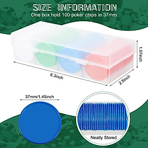 Lewtemi 300 Pieces Plastic Poker Chips with Storage Box Counters Chip Poker Chips Set for Adults Poker Game Counters Play Game Bingo Learning Math Counting(Blue, Red, Green, White)