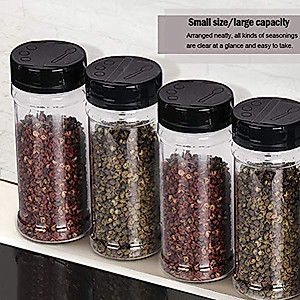 12 Pack Plastic Spice Containers, 8oz Plastic Spice Jars with Black Cap, Plastic Spice Bottles With Shaker Lids, Empty Seasoning Bottles Plastic Seasoning Containers for Spice, Herbs and Powders
