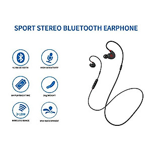 GEG Bluetooth Neckband Earphone Apt-X Sport Wireless Earbuds Bluetooth Version 4.2 with Hand Free Microphone Earphone Comfortable and Lightweight IPX4 Waterproof Earbuds Black