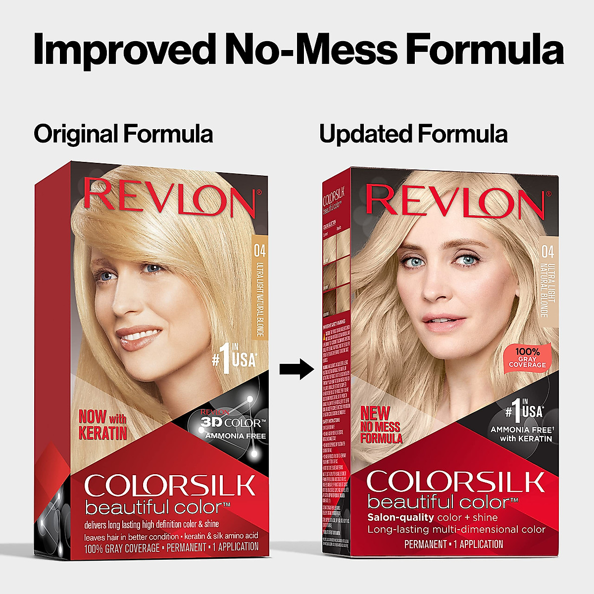 Revlon Permanent Hair Color, Permanent Hair Dye, Colorsilk with 100% Gray Coverage, Ammonia-Free, Keratin and Amino Acids, 60 Dark Ash Blonde, 4.4 Oz (Pack of 1)