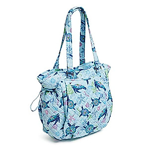 Vera Bradley Women's Cotton Glenna Satchel Purse, Turtle Dream - Recycled Cotton, One Size