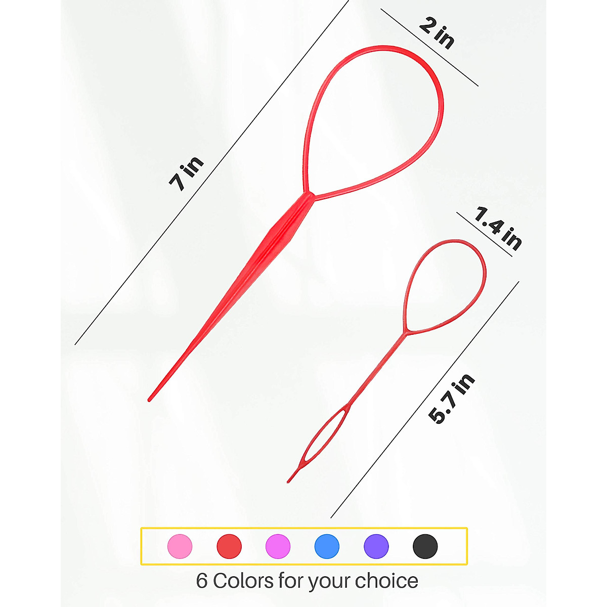 Topsy Tail Hair Tool for Women with 100 Colorful Hair Elastics, 12 Pcs Pull-Through Hair Accessories for Girls by MoHern