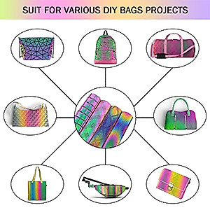 HYANG Dark Night Light Color Change Reactive Iridescent Wave Faux Leather Sheets 1 Rolls 12"X53"(30cmX135cm), Faux Leather Very Suitable for Leather Earrings, Bows, Handbag,Sewing,Crafts Making