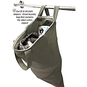 MOM & BAB Wet Bags for Baby Cloth Diapers, Swimsuits and Towels, Travel, Wet Dry Bag for Diaper Bag, Breast Pump Parts, Gym | Water & Odor Resistant (Black&Gray)