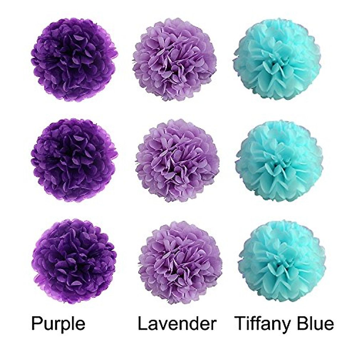 Mermaid Party Decorations, Recosis 57 Pcs Pom Poms Paper Tassel Garland Mermaid Confetti Balloons for Mermaid Birthday Baby Shower Frozen Under the Sea Party Supplies - Teal Lavender Purple