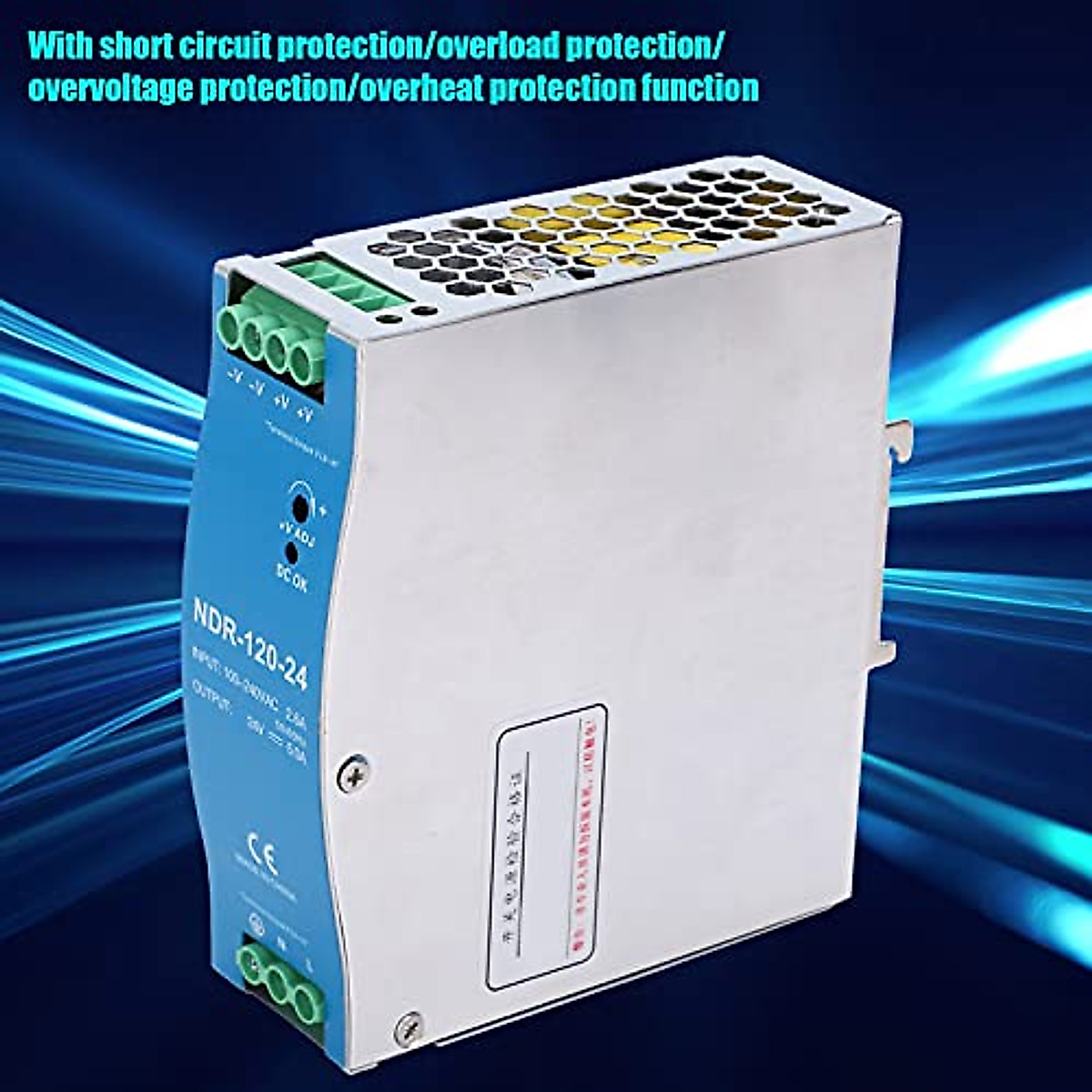 FTVOGUE NDR-120-24 120W24V Rail Switching Power Supply 5A Industrial Control PLC Drive Electric Cabinet Induction Input Voltage 100-240VAC,Switching Power Supply