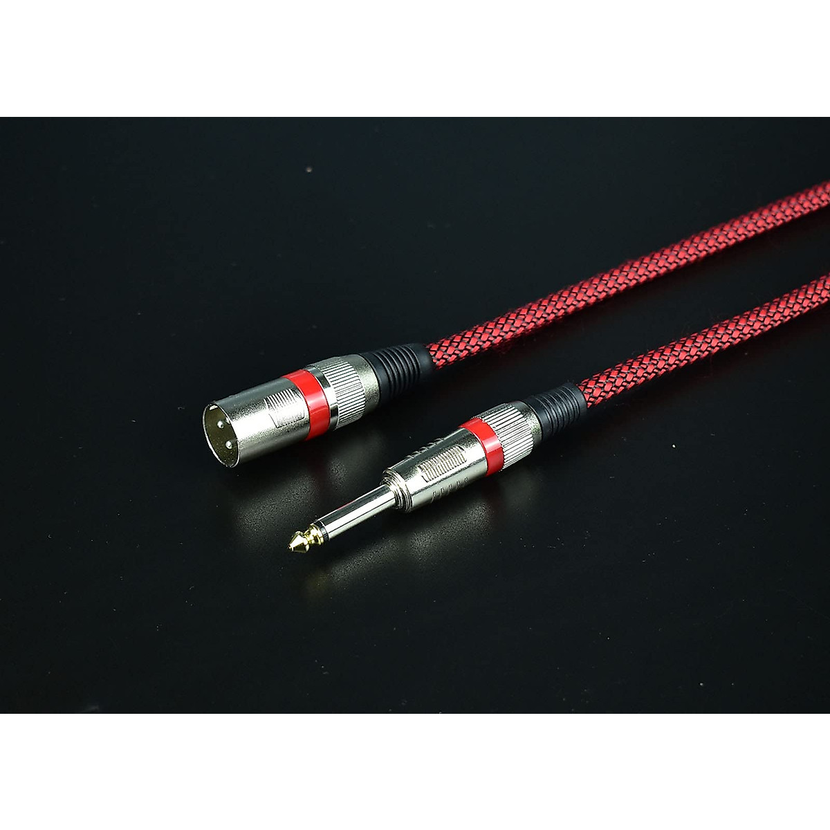 10FT Unbalanced 1/4 inches TS Male to XLR Male Mono Cable, Luterra Quarter Inch to 3pin XLRm Audio Cord, OFC Shield, Nylon Braided, for Mixer/Keyboard/Electronic Drum, 2Pack, KRUS-TS-XLRM-3MX2