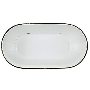 Foreside Home & Garden White Black Distressed Rim Enamel Decorative Bathtub
