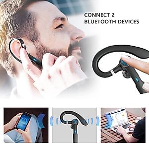 Tonstep Bluetooth Earpiece, Bluetooth Headset with MIC, Trucker Bluetooth Headset 50 Hours with Charging Case, in-Ear Headphones Wireless Earphones for Business,Office and Driving (Black-g1)