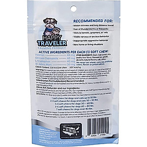 Ark Naturals Happy Traveler Soft Chews, Natural Calming Treats for Dogs and Cats, Reduces Anxious and Nervous Behavior, 75 Count