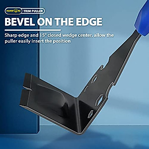 MANUFORE Trim Puller Pry Bar with Silicone handle and 1050 steel Multi-Tool Heavy Duty Tile Removal Tool for Removing Wood Floor, Baseboard, door casings, Tiles, Nail Pulling