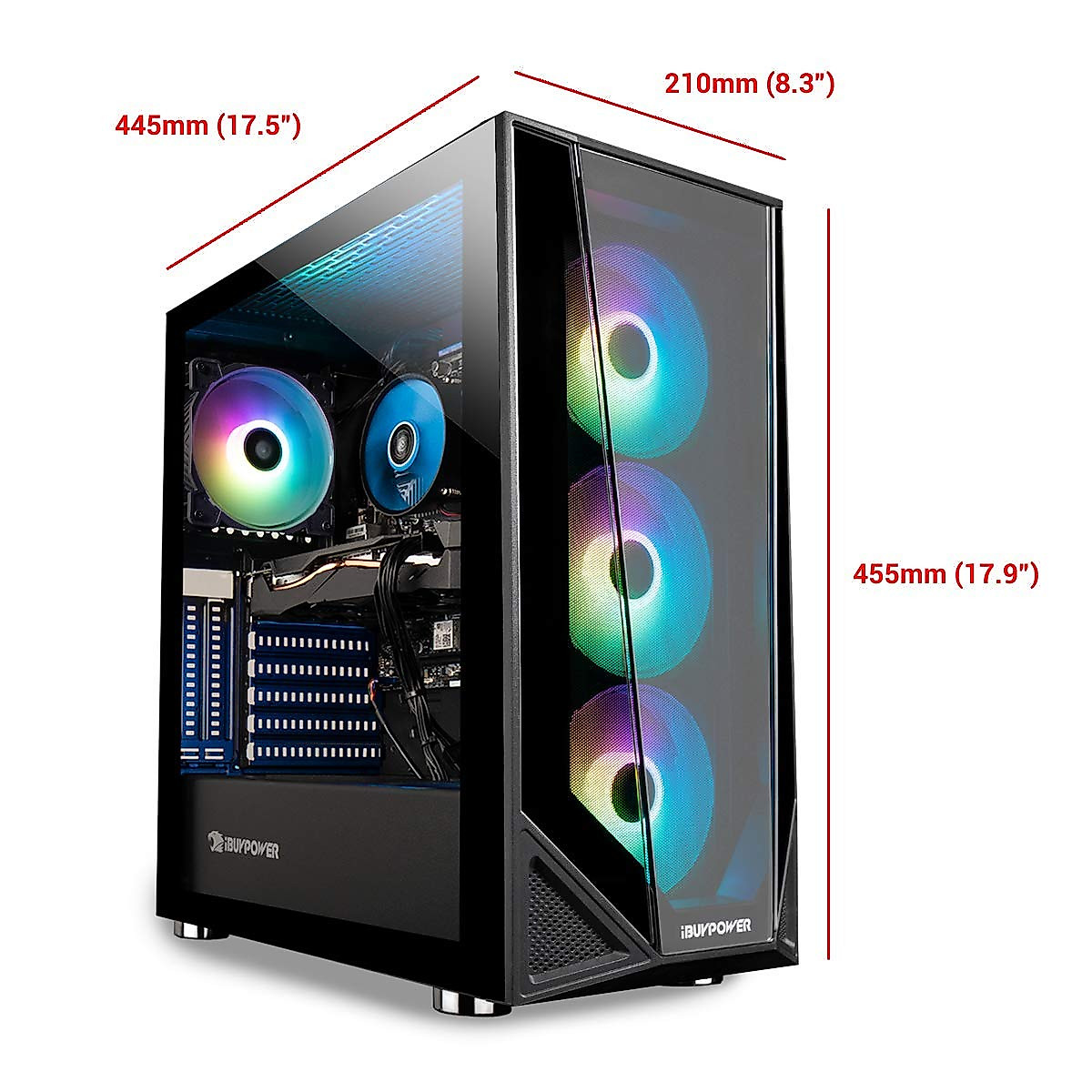 iBUYPOWER Pro Gaming PC Computer Desktop Trace 4 MR 165i (Intel i7-10700F 2.9GHz, AMD RX 580 8GB, 16GB DDR4 RAM, 480GB SSD, 1TB HDD, WiFi Ready, Windows 10 Home)
