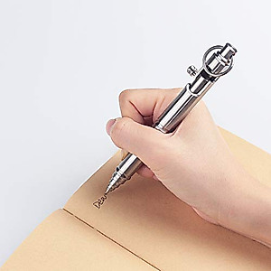SMOOTHERPRO Heavy Duty Stainless Steel Bolt Action Pen for Tremor Parkinson Arthritic Hands EDC Pocket Design (SS258)