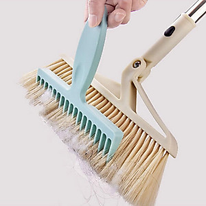 Gatuida 2Pcs Broom Hair Removal Comb Broom Hair Removal Cleaning Tool Hair Collectors for Clean The Hair and Dust On The Broom Bathroom Sewer