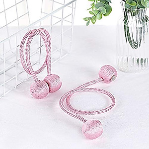 BalsaCircle 2 Pink Magnetic Tie Backs Metal Window Curtains Holdbacks - Wedding Reception Party Home Window Decorations Supplies