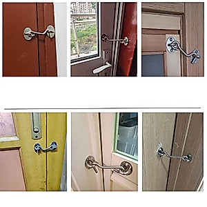 ZSEDP Simple Door and Window Hook Solid Retro Hook Stainless Steel Cabinet Buckle Home Bathroom Latch