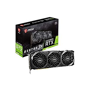 MSI Gaming GeForce RTX 3090 24GB GDRR6X 384-Bit HDMI/DP Nvlink Torx Fan 3 Ampere Architecture OC Graphics Card (VENTUS 3X 24G OC)