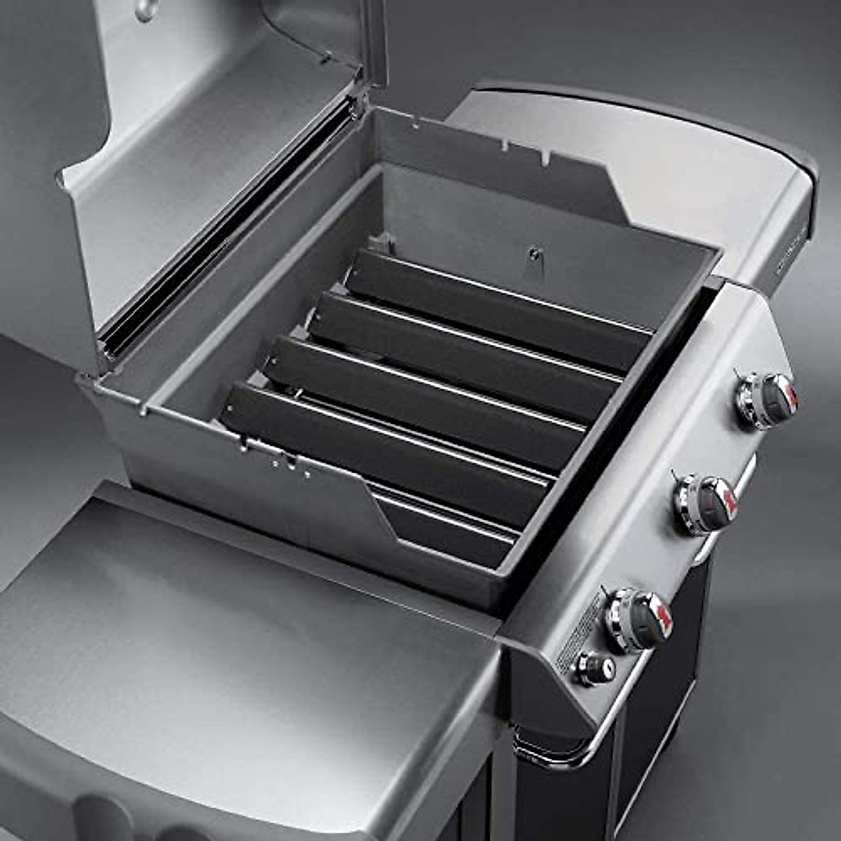 Weber 7621 Flavorizer Bar Set 300 Series Grills Gray Bundle with Deco Essentials Pair of Red Heat Resistant Oven Mitt