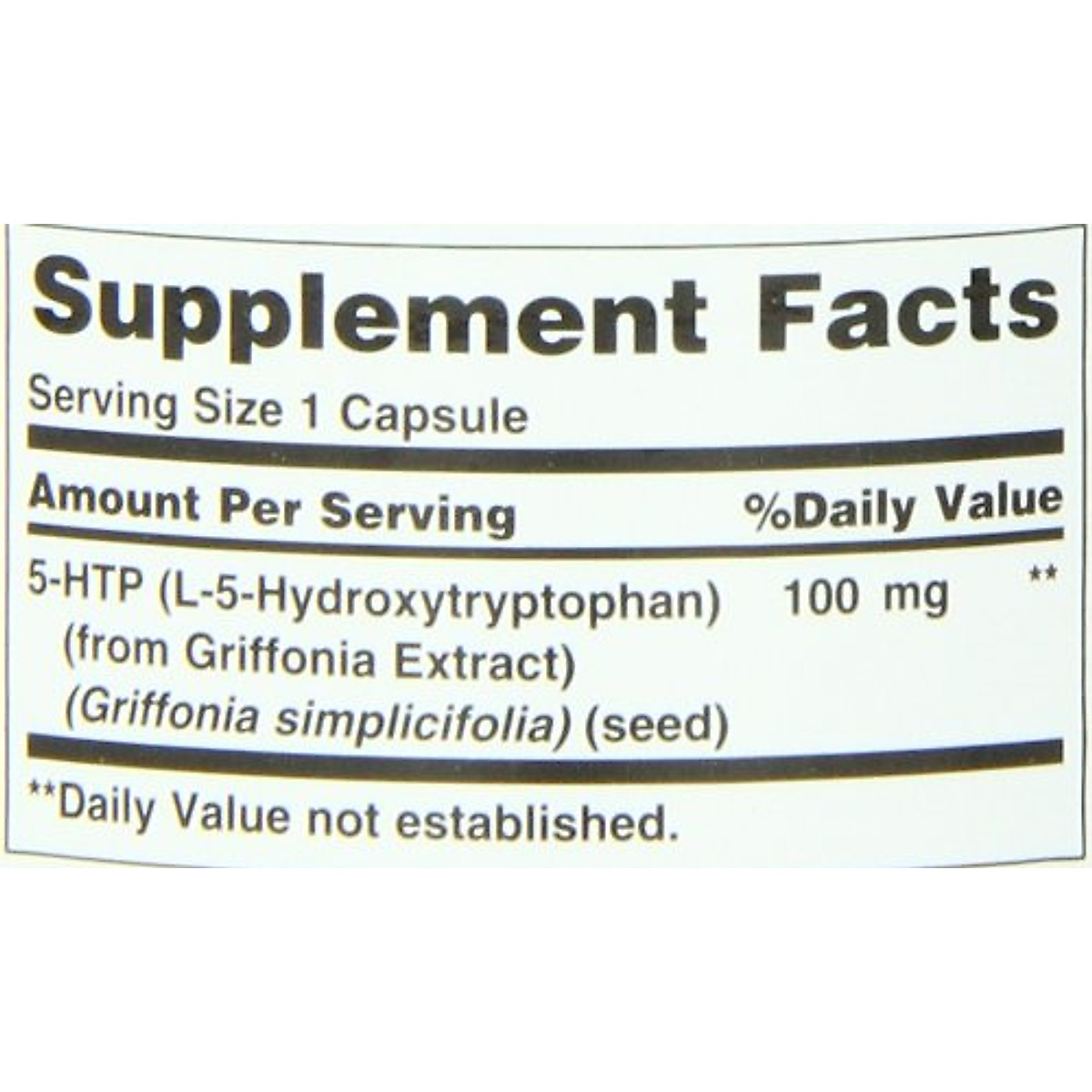 Nature's Bounty 5-HTP Pills and Dietary Supplement, Supports a Calm and Relaxed Mood, 100mg, 60 Capsules