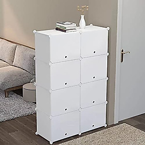 COOKA Tall Shoe Rack,8 Tiers Shoe Cabinet Boot Storage for Closet Hallway Bedroom Entryway,Space Saving White Shoe Shelf Organizer,32 Pairs Sturdy Shoe Shelf Boots Organizer