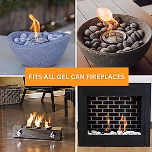 ROUNDFIRE 6 Pack Gel Fuel Cans for Fire Bowl, Fireplace, Gel Fire, Tabletop Fire Bowls, Warming, Indoor & Outdoor
