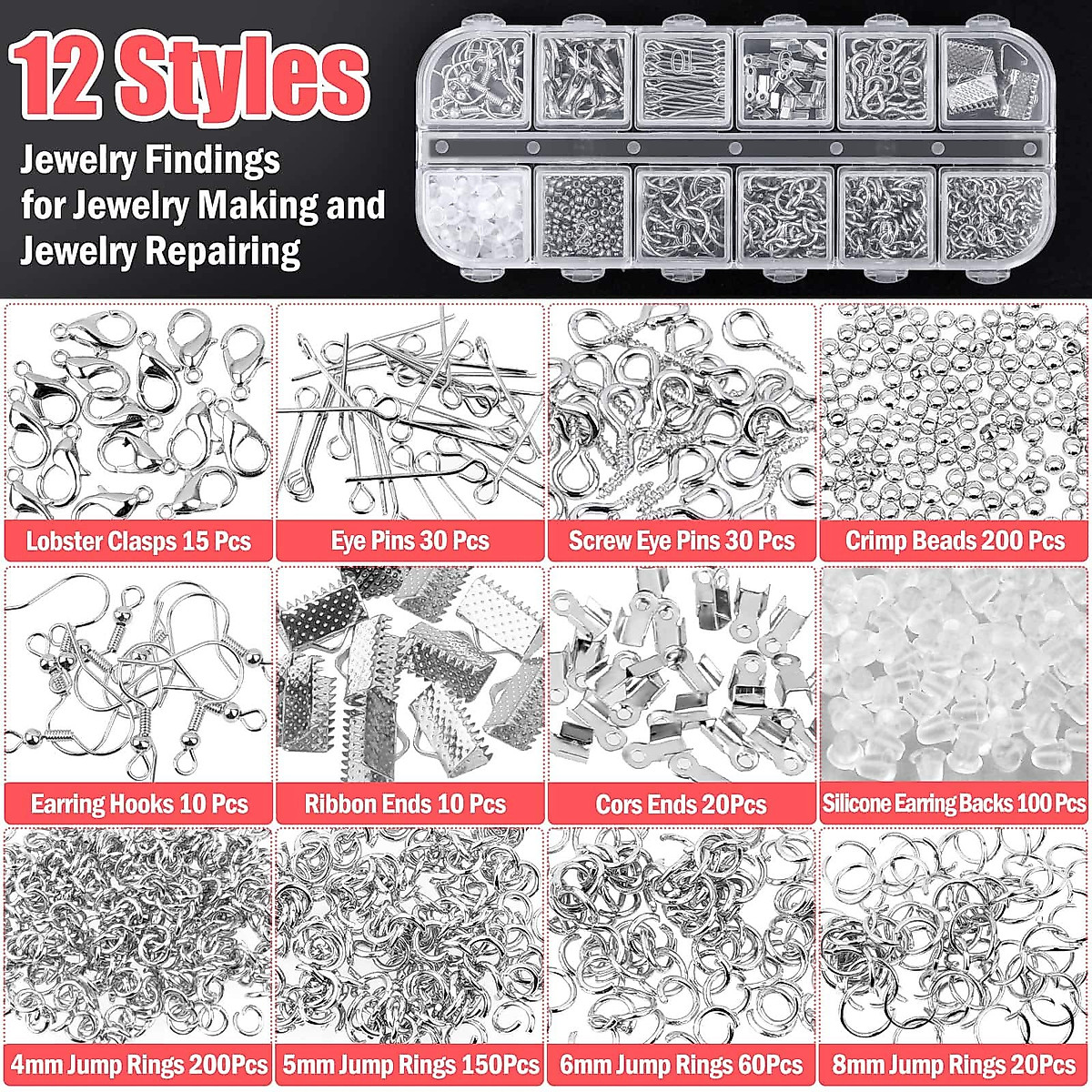 Thrilez Jewelry Wire Wrapping Jewelry Making Supplies Kit with Craft Ring Wire, Jewelry Tools, Jewelry Pliers and Jewelry Findings for Jewelry Repair, Wire Wrapping and Beading