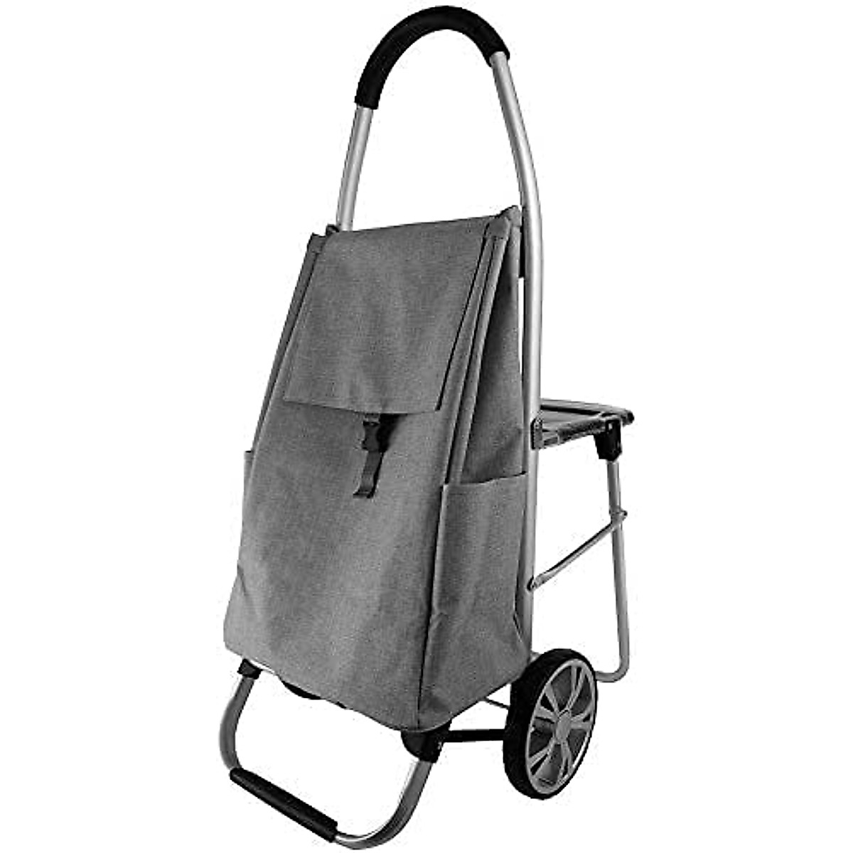 Shopping Trolley on Wheels Multi Function Shopping Cart Portable Seated Folding Trolley with Portable Waterproof Fabric Capacity Increased Storage Hand Trucks,Blue,60 * 100Cm ,Shoppin