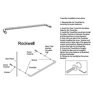 Rockwell Security Mont Hard Single Sided Towel Bar 28 Inch Glass Antique Black Finish for Commercial and Residential Frameless Heavy Glass Shower Doors…