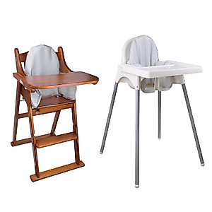 High Chair Cushion, for IKEA High Chair Cushion, Cushion High Chair, for IKEA Highchair Cushion for IKEA Antilop Highchair, Built-in Inflatable Cushion, Baby Sitting More Comfortable (gray Stripes)