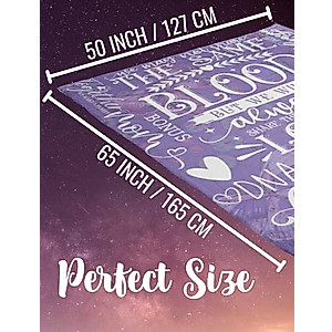 InnoBeta Bonus Mom Gifts, Bonus Mom Blanket, Stepmom Gifts, Mother's Day Birthday Gift for Stepmother, Bonus Mom, Stepmom, DNA Does Not Make A Family, Soft Throw Blanket 50"x65" - Purple