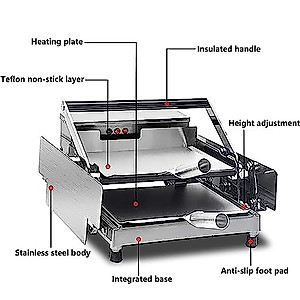 750/2000W Electric Hamburger Bun Heat-Up Machine, Automatic Hamburger Toaster, Hamburger Heating Machine with Non-Stick Pan (Size : Large)