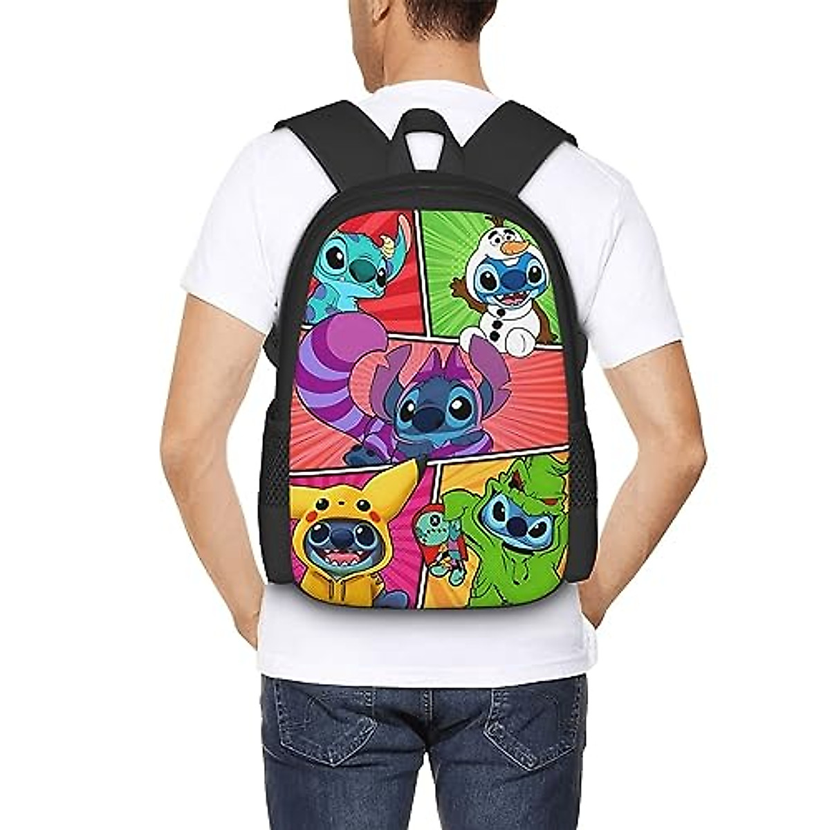 Cute Stitch Laptop Backpack Cartoon Anime 3d Printed Backpacks For Adults Travel Camping Hiking Daypack Multifunctional Shoulder Bag