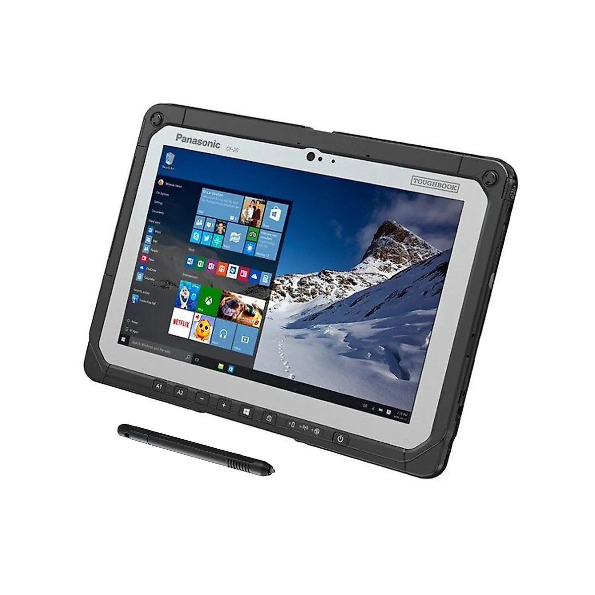 Panasonic Toughbook CF-20, Intel m5-6Y57 1.10GHz, 10.1 Multi Touch, 8GB, 256GB SSD, WiFi, Bluetooth, Webcam, Rear Cam, Windows 10 Pro (Tablet) (Renewed)