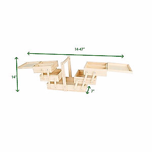 Mind Reader Sewing Box Organizer, Needles, Thread, Scissors, Wood, Brown