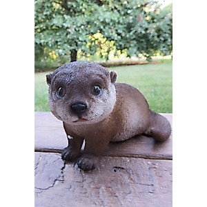 Generic River Otter Figurine Resin Ornament Statue 7 in. Home and Yard Decor Pool Fountain Pet
