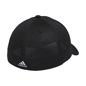 adidas Men's Zags 2.0 Structured Mid Crown A-Flex Stretch Fit Hat, Black/White, Small-Medium